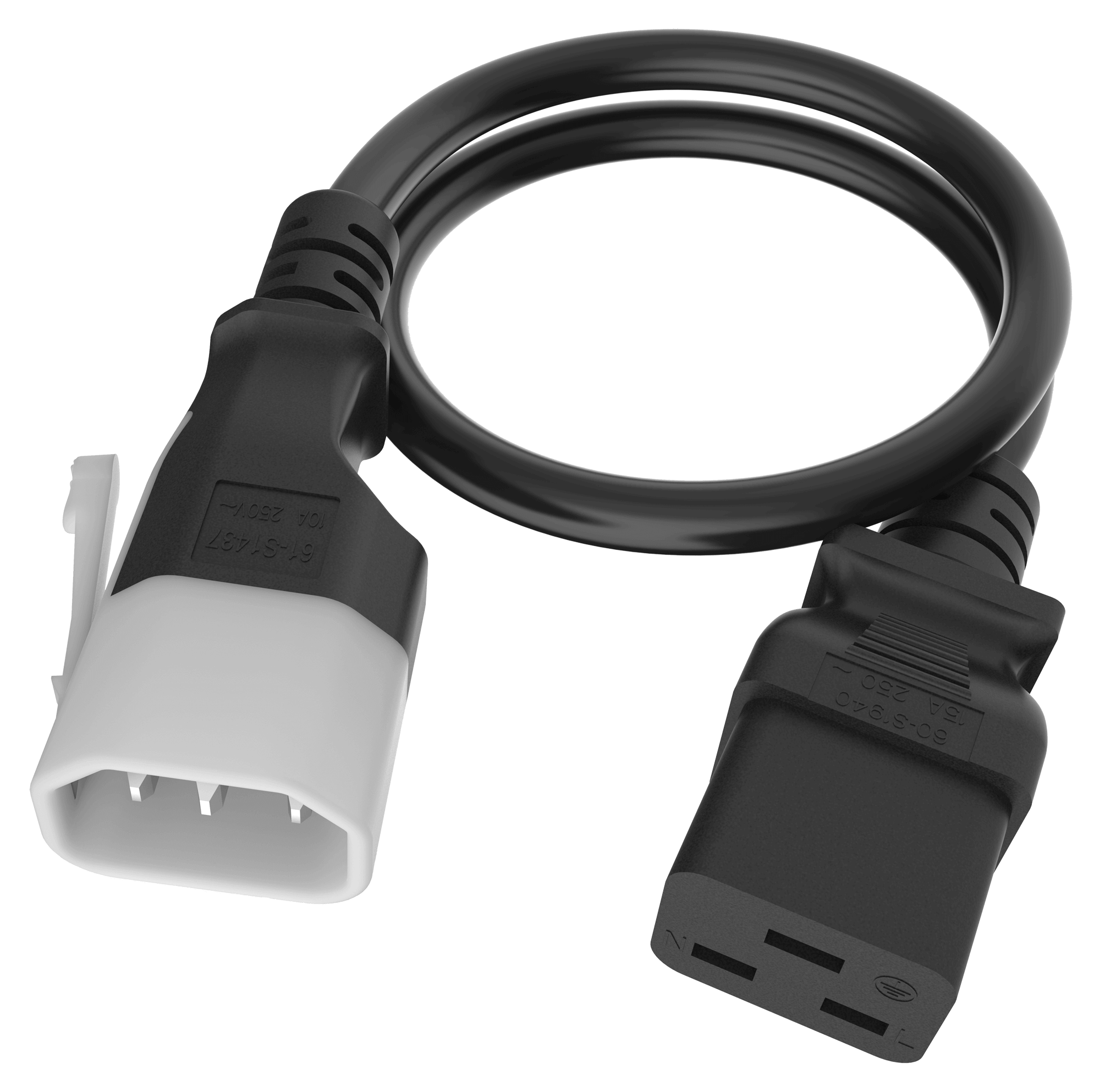 P-Lock LITE C14 C19 Power Cord - SSEMCO